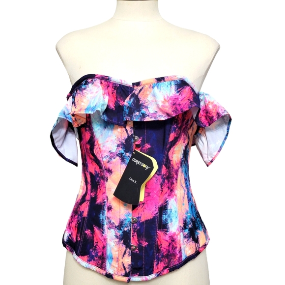Corset Story | Tops | Vibrant Colour Burst Overbust Corset With Cold ...